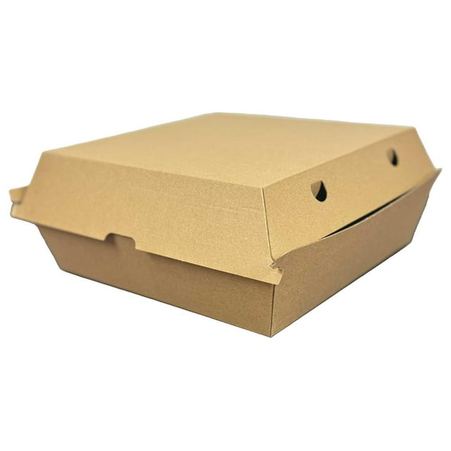 Hinged Paper Container - Corrugated Clamshell To-go Boxes 150 Pack (8x8 ...
