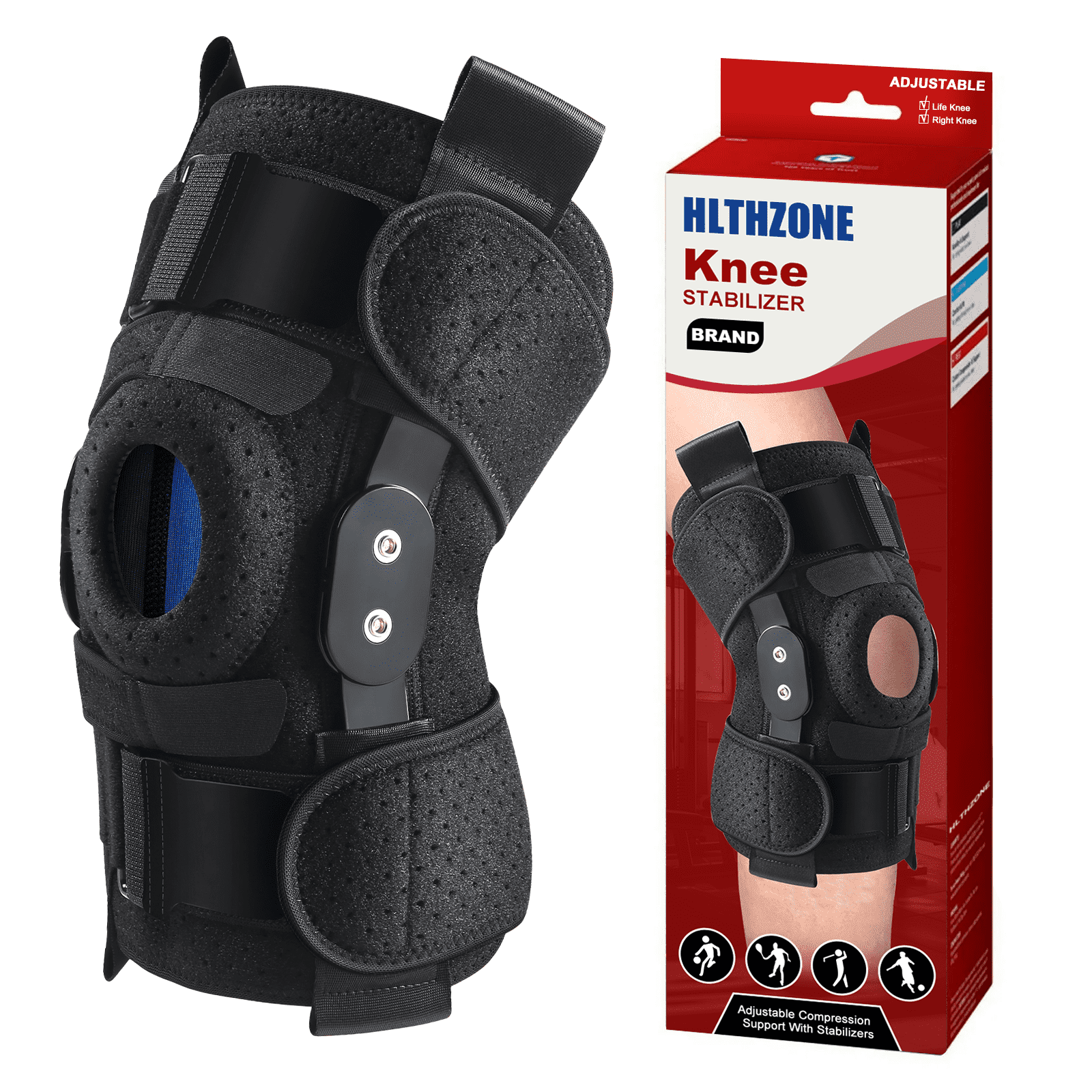 Hinged Professional Knee Brace for Men & Women. Knee Support with Dual ...