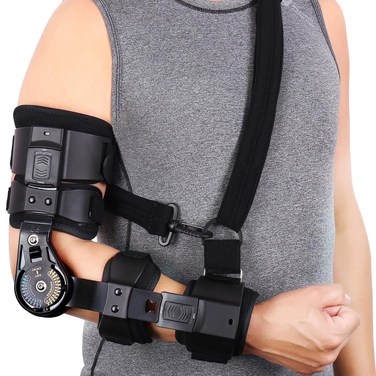 Hinged ROM Elbow Brace - Adjustable Post Op Elbow Brace Stabilizer ...