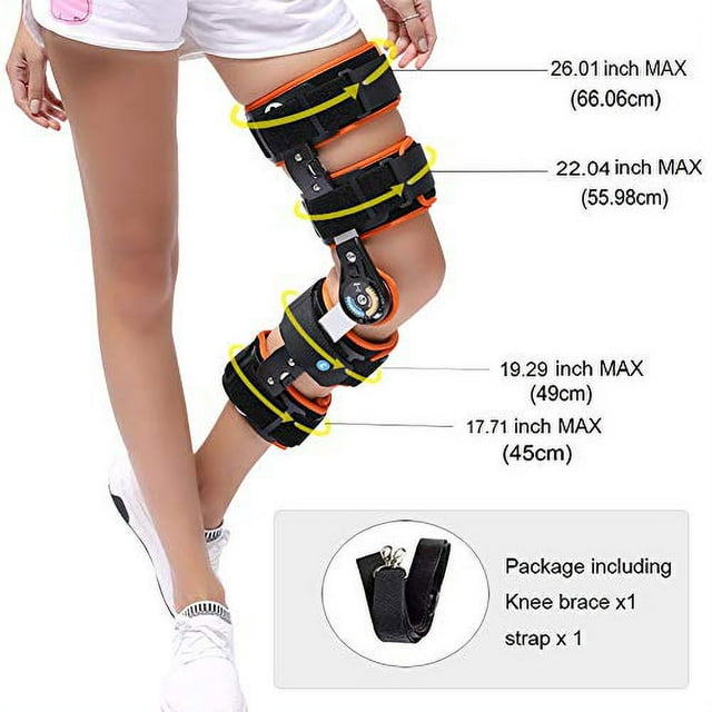 Hinged ROM Knee Brace Adjustable Knee Immobilizer Brace Support Splint ...