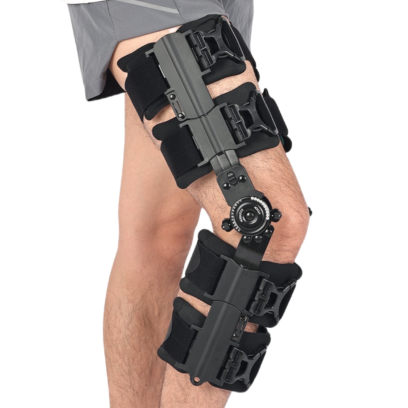 Hinged ROM Knee Brace with Double Side Stabilizers & Locking Dials ...