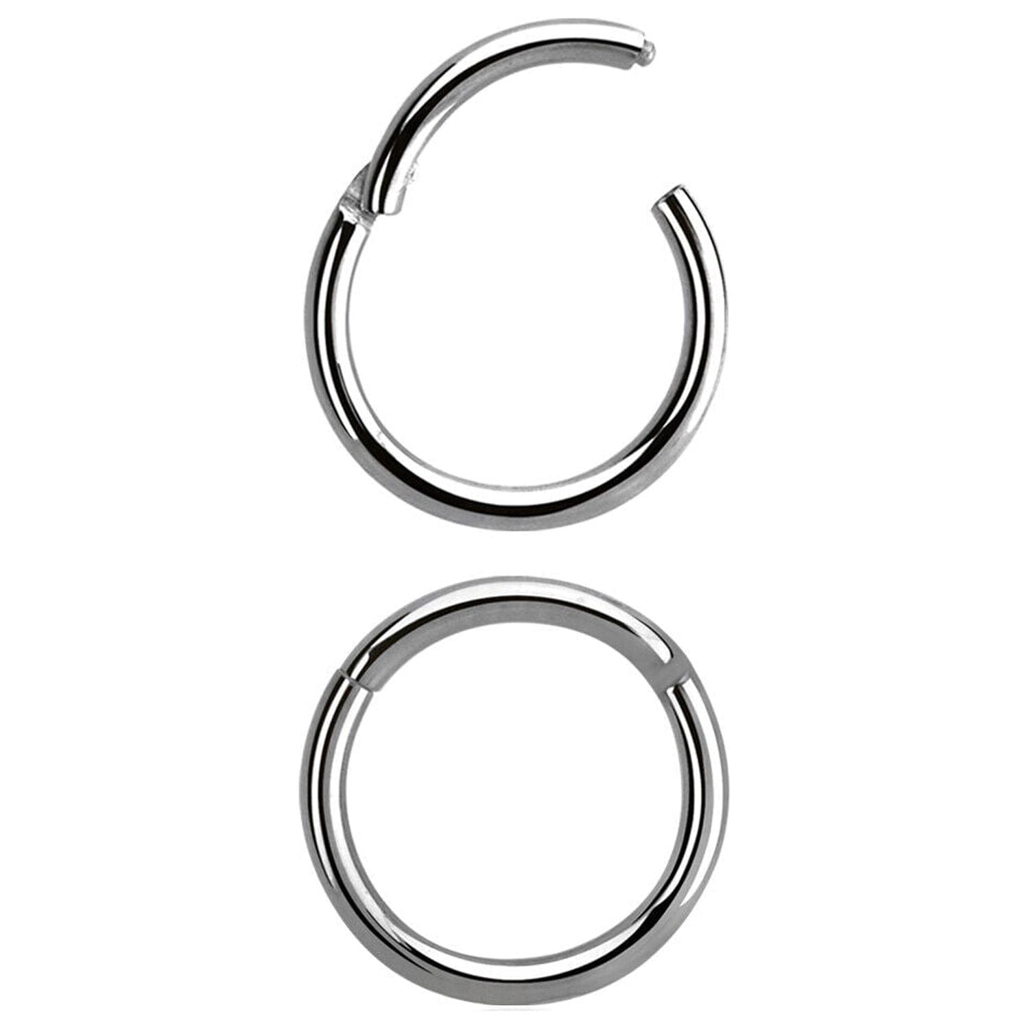 18G Titanium Polished Hinged Segment Hoop Ring for Ear, Lips, Nose ...