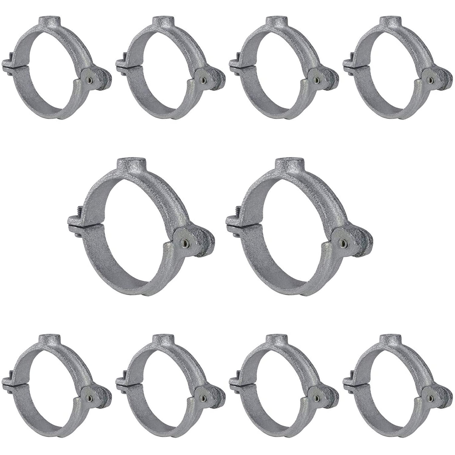 Hinged Split Ring Pipe Hanger 1" Galvanized Iron w/ 3/8" Threaded ...