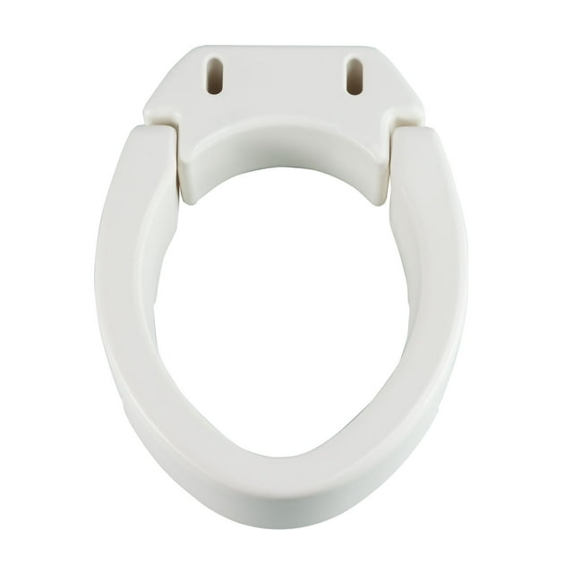"Raised High Rise Hinged Toilet Seat Riser, Elongated, White, 19 1/3 ...