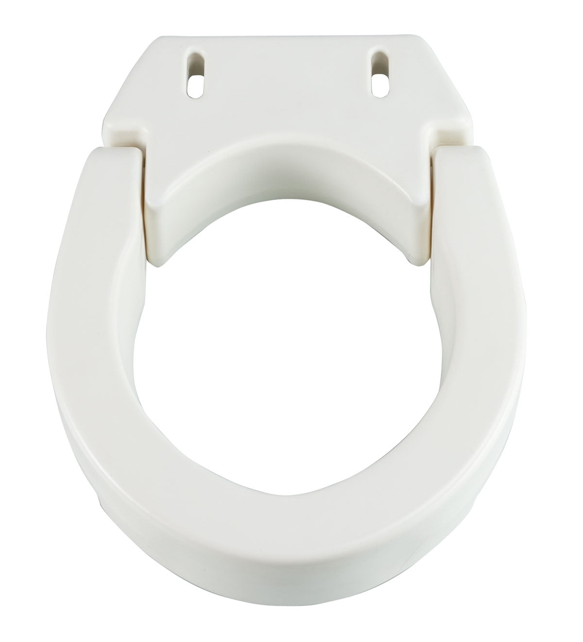 Hinged Toilet Seat Riser, White, Standard Seat, 17 1/3" L x 13 3/4" W x ...
