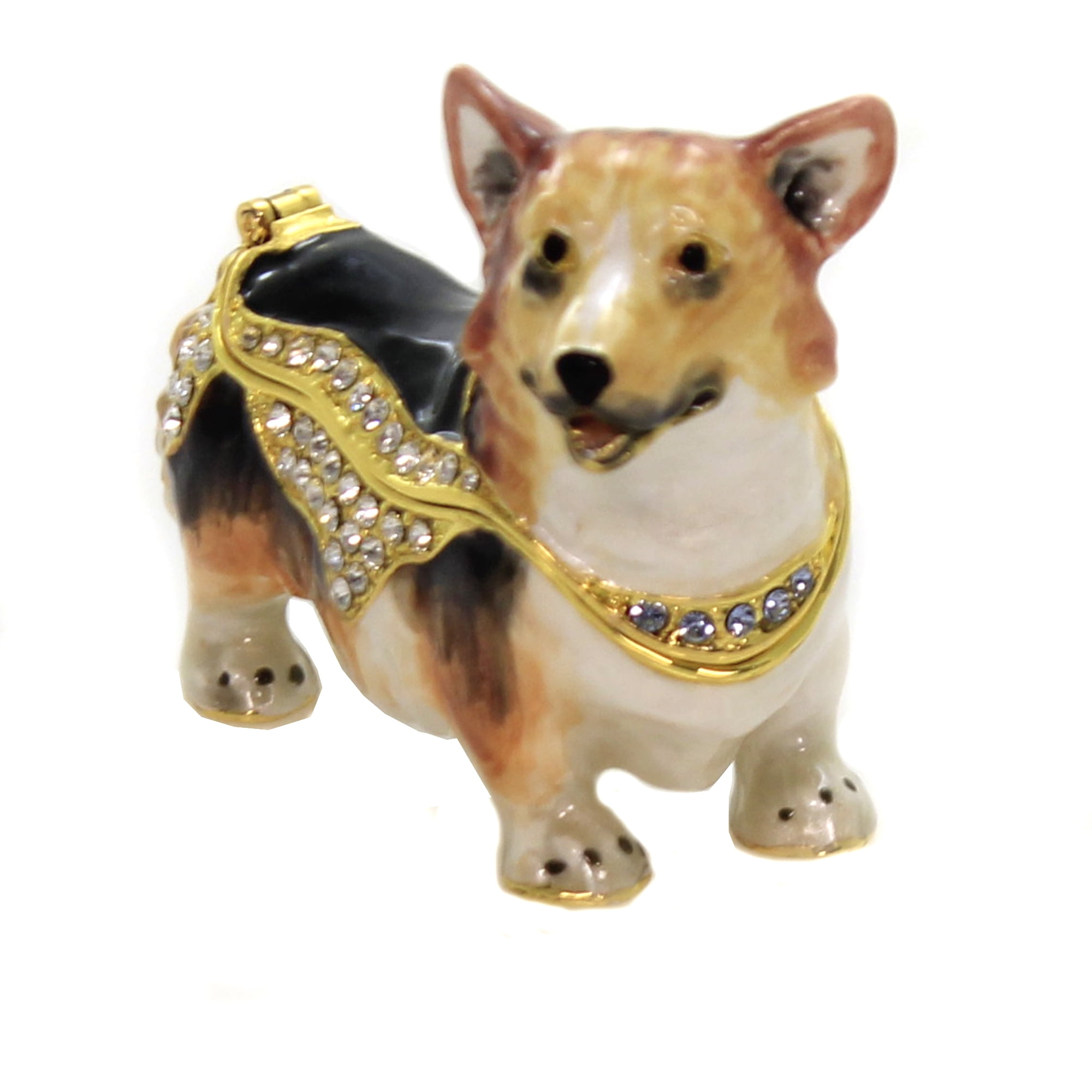 Hinged Trinket Box Corgi Hinged Trinket Box Crystals Enamel 3837 ...