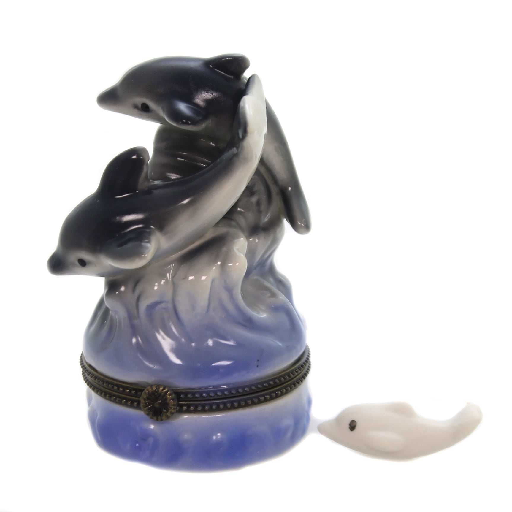 Hinged Trinket Box Two Dolphins Porcelain Ocean Mammal Eb650 - Walmart.com
