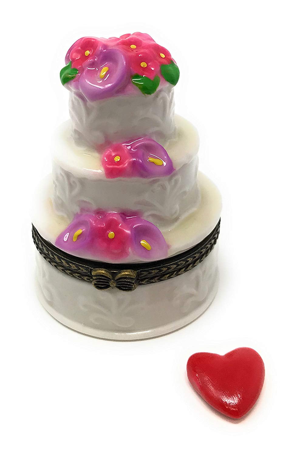 Hinged Trinket Box Three Layer Cake Porcelain Wedding Flowers Eb1354 ...