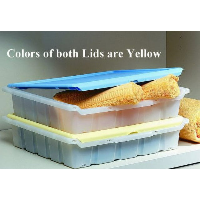 Hinged and Lidded Boxes Set, Plastic, Stackable Storage and Organization Closet Boxes, Italian ...