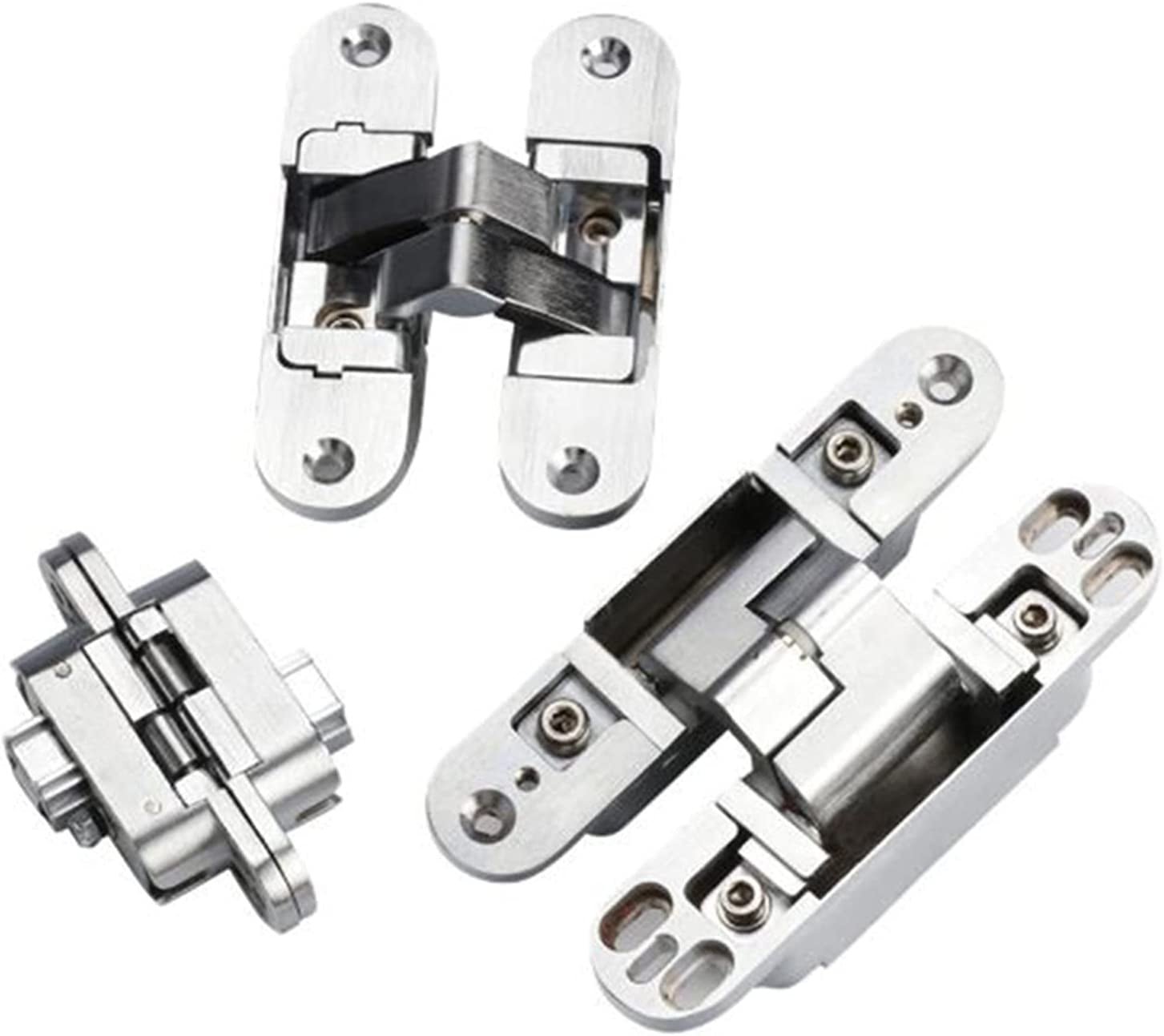 Hinges 2Pcs 180 Degree Concealed Cross Door Hinges Zinc Alloy Invisible ...