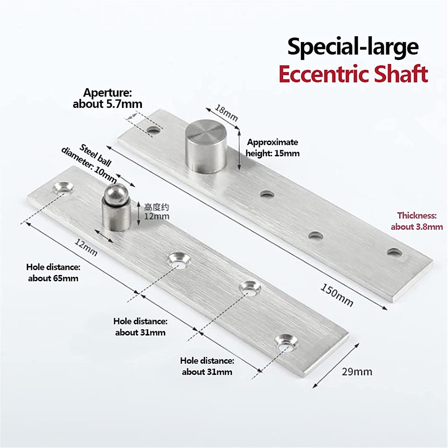 Hinges Invisible Door 270/360 Degree Shaft Hinge Stainless Steel Plus Heavy Shaft Concealed ...