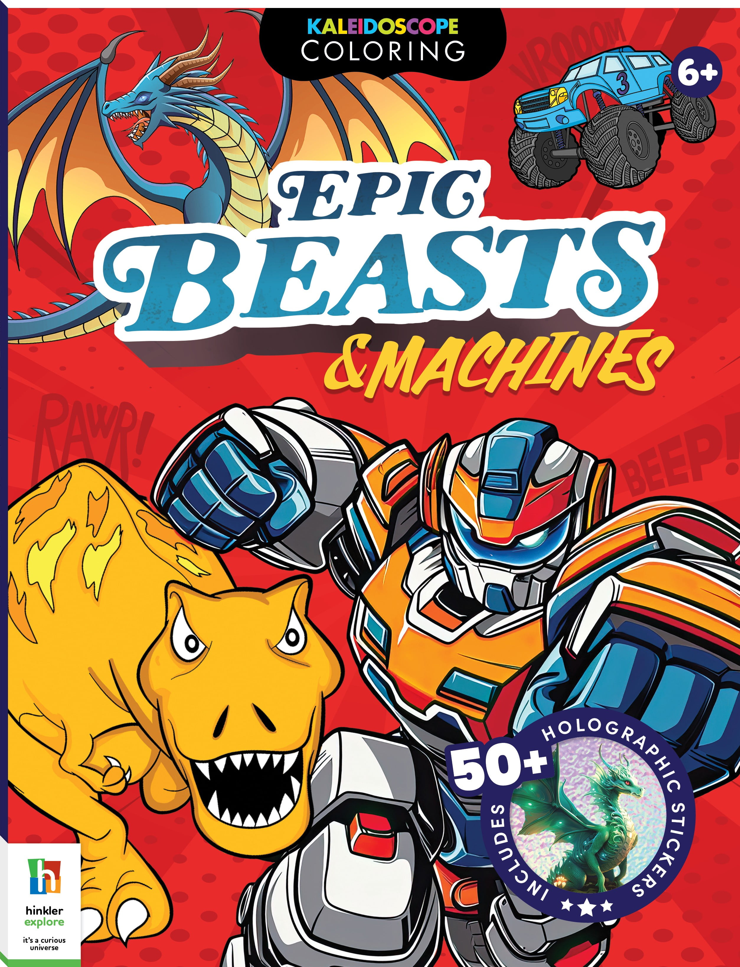 Kaleidoscope Sticker Coloring Epic Beasts & Machines for Ages 6 and up ...