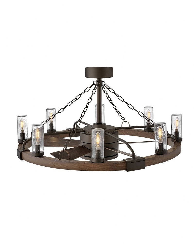 36 Inch 5 Blade Ceiling Fan With Light Kit-Metallic Matte Bronze Finish ...