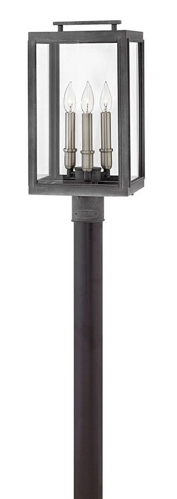 3 Light Large Outdoor Post Top Or Pier Mount Lantern In Traditional ...