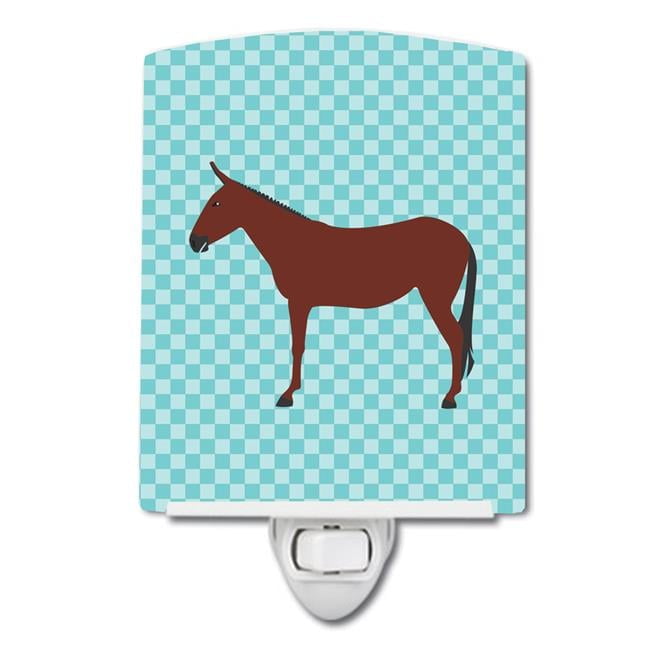 Hinny Horse Donkey Blue Check Ceramic Night Light - Walmart.com