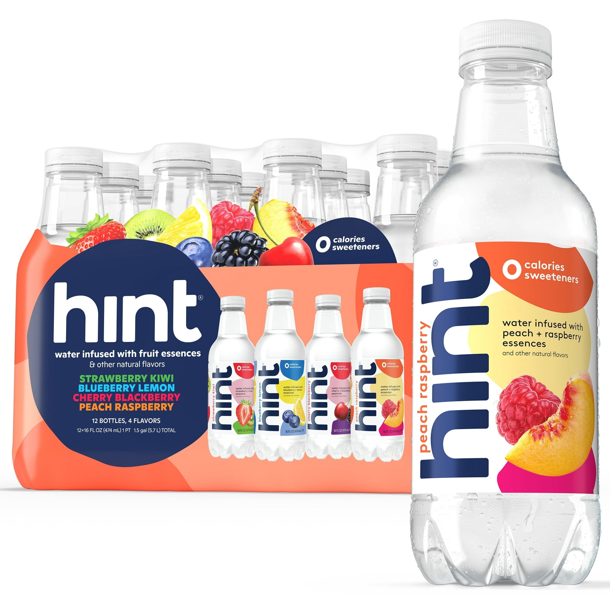 Hint Bottled Water, 4-Flavor Smash-Up Variety Pack - Purified Water ...