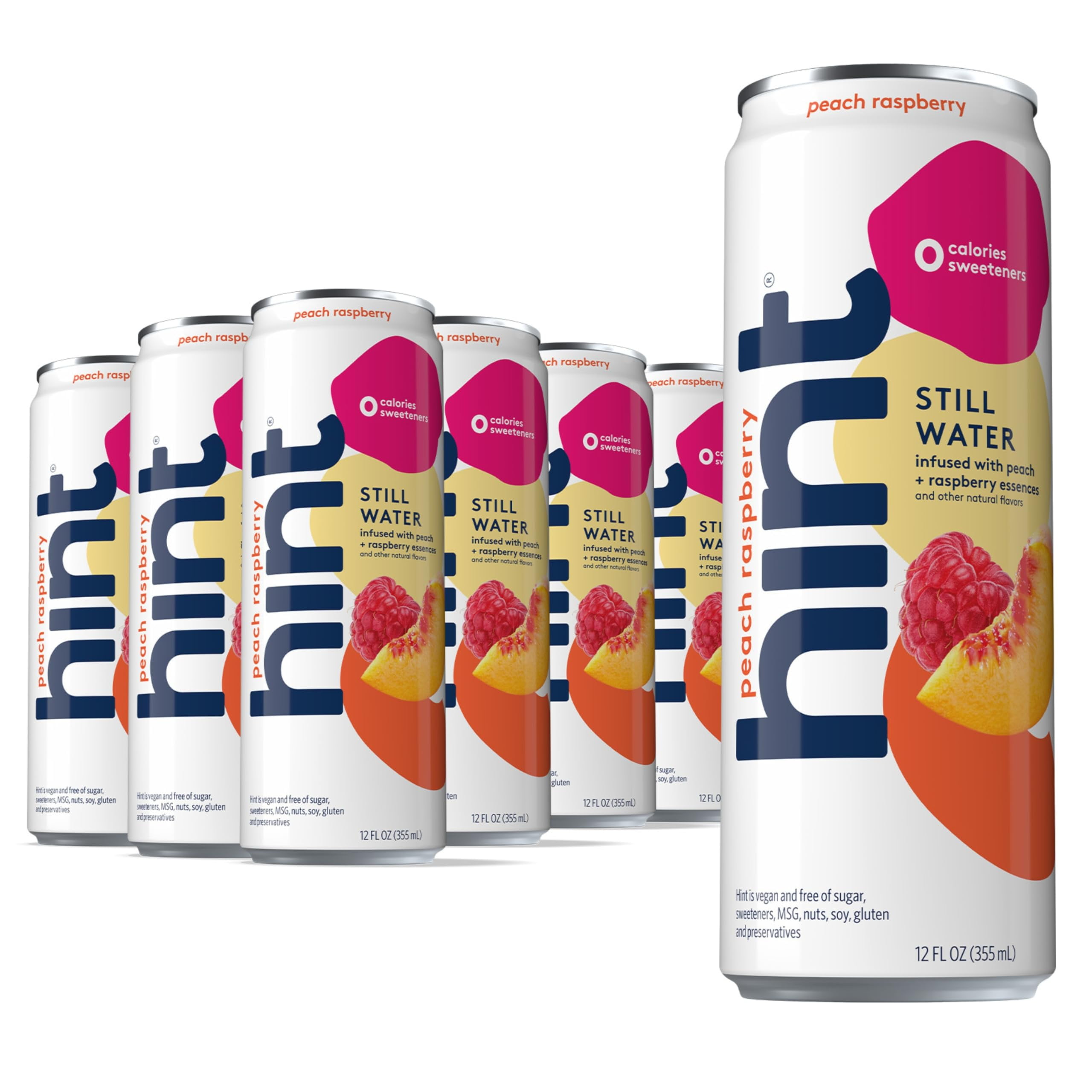 Hint Canned Water, SCH4 Peach Raspberry - Purified Flavored Water with ...