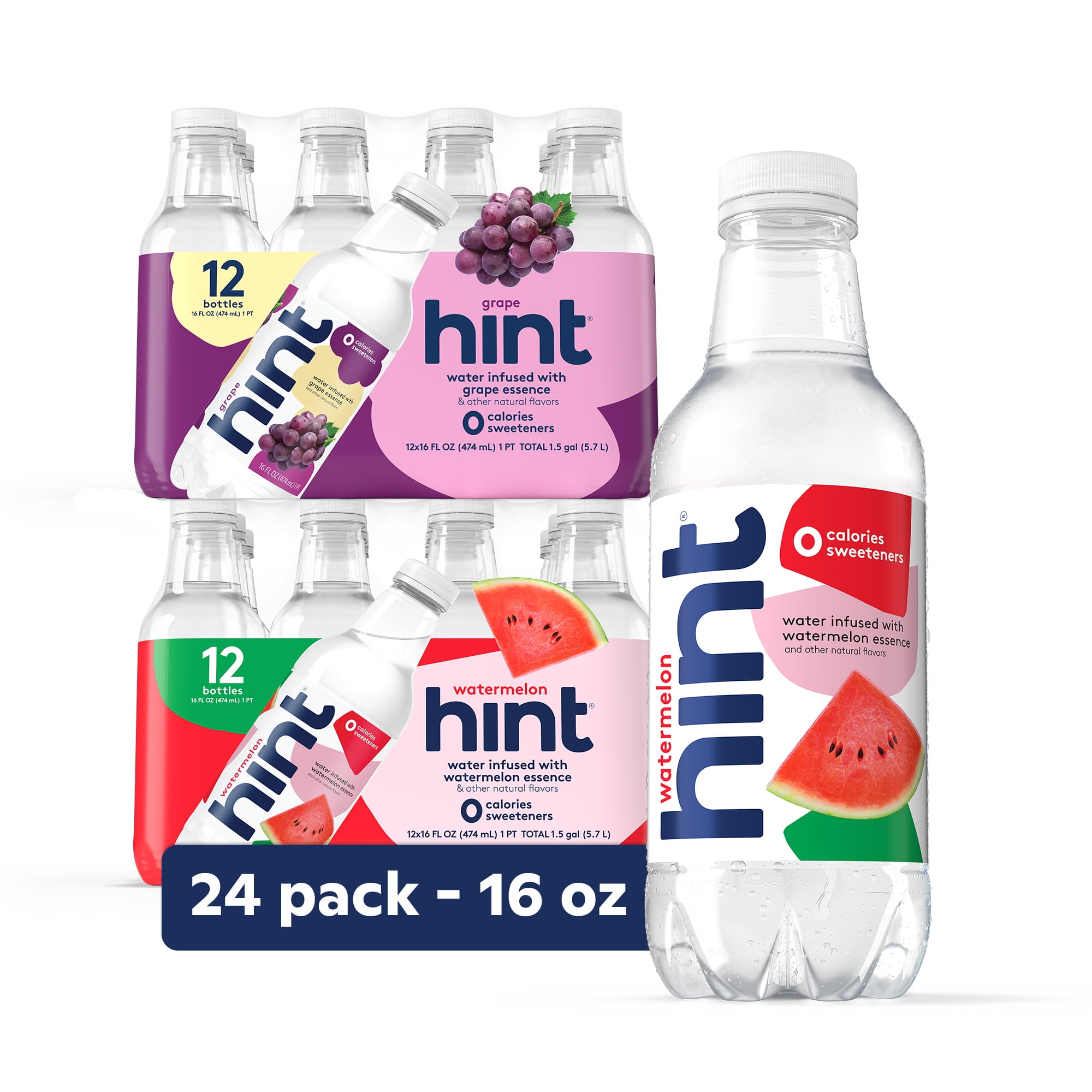 Hint Flavored Water Infused with Fruit Essence. 2 Flavor Variety, 16 fl oz, 24-Pack - Walmart.com