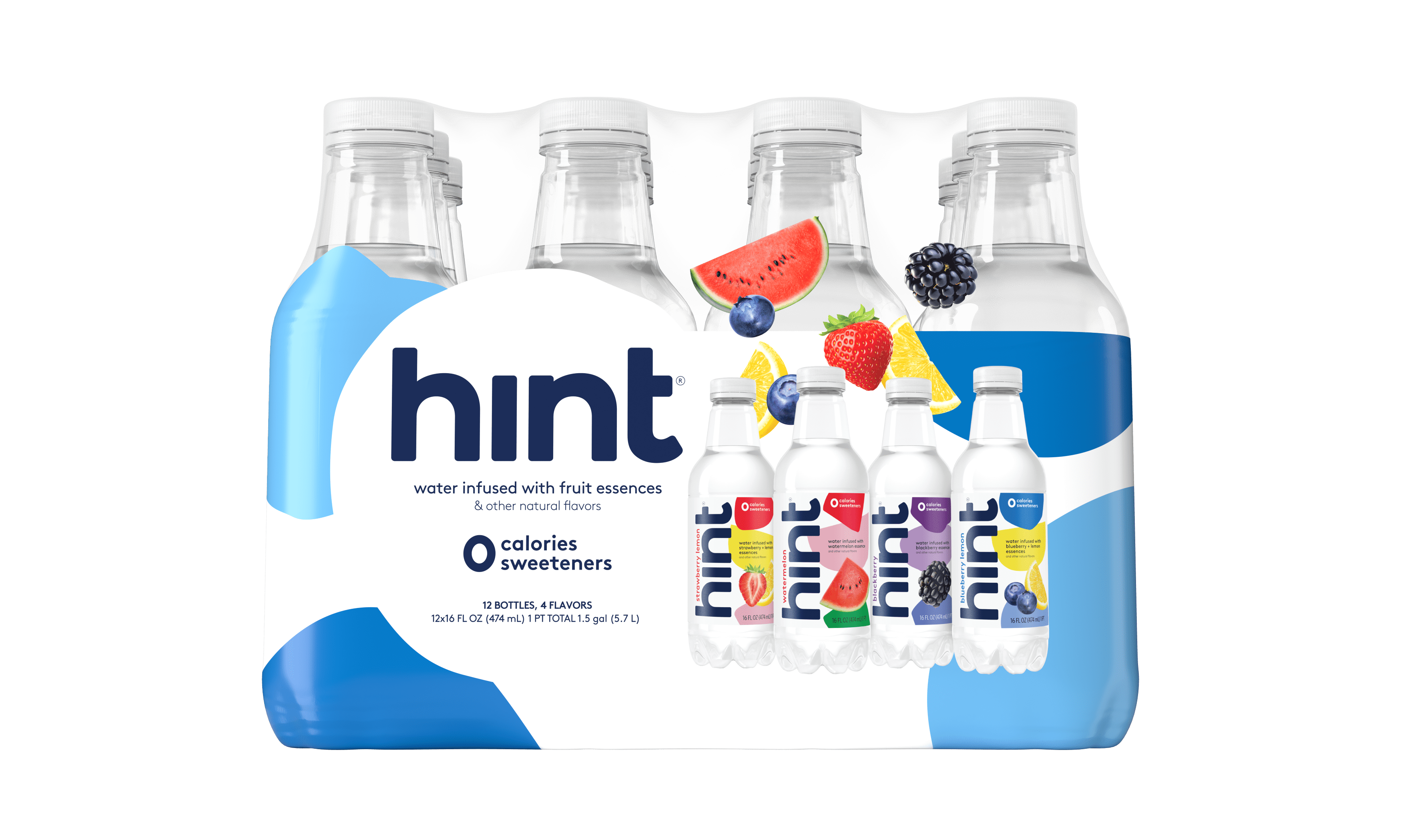 Hint Flavored Water Infused with Fruit Essence White Variety Pack, 4 ...