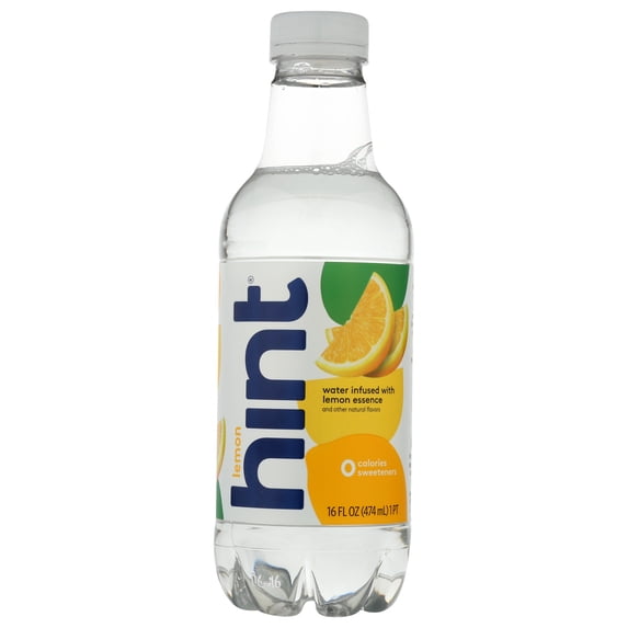 Hint - Bottled Lemon Flavored Water - Case of 12 - 16 OZ - Walmart.com