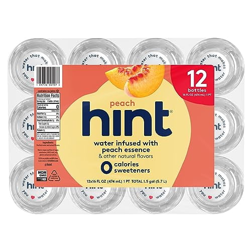 Hint Water Peach, Pure Water Infused with Peach, Zero Sugar, Zero ...