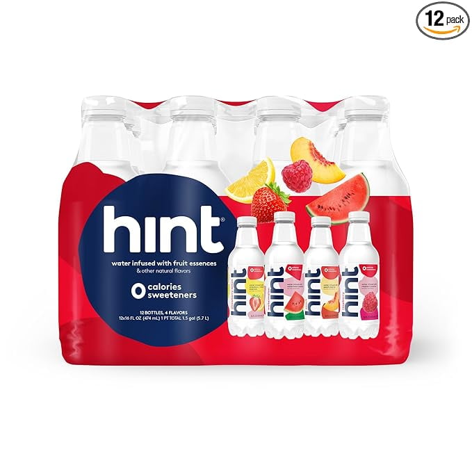 Hint Water Red Variety Pack, 3 Bottles Each of: Peach, Raspberry ...