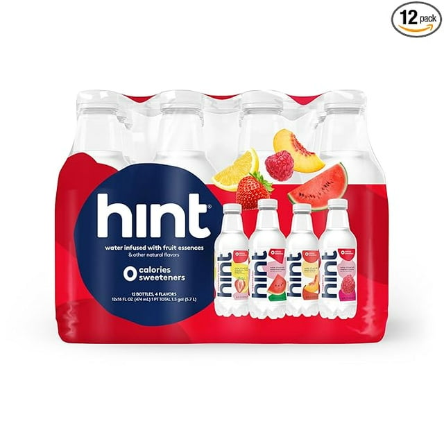 Hint Water Red Variety Pack, 3 Bottles Each of: Peach, Raspberry ...