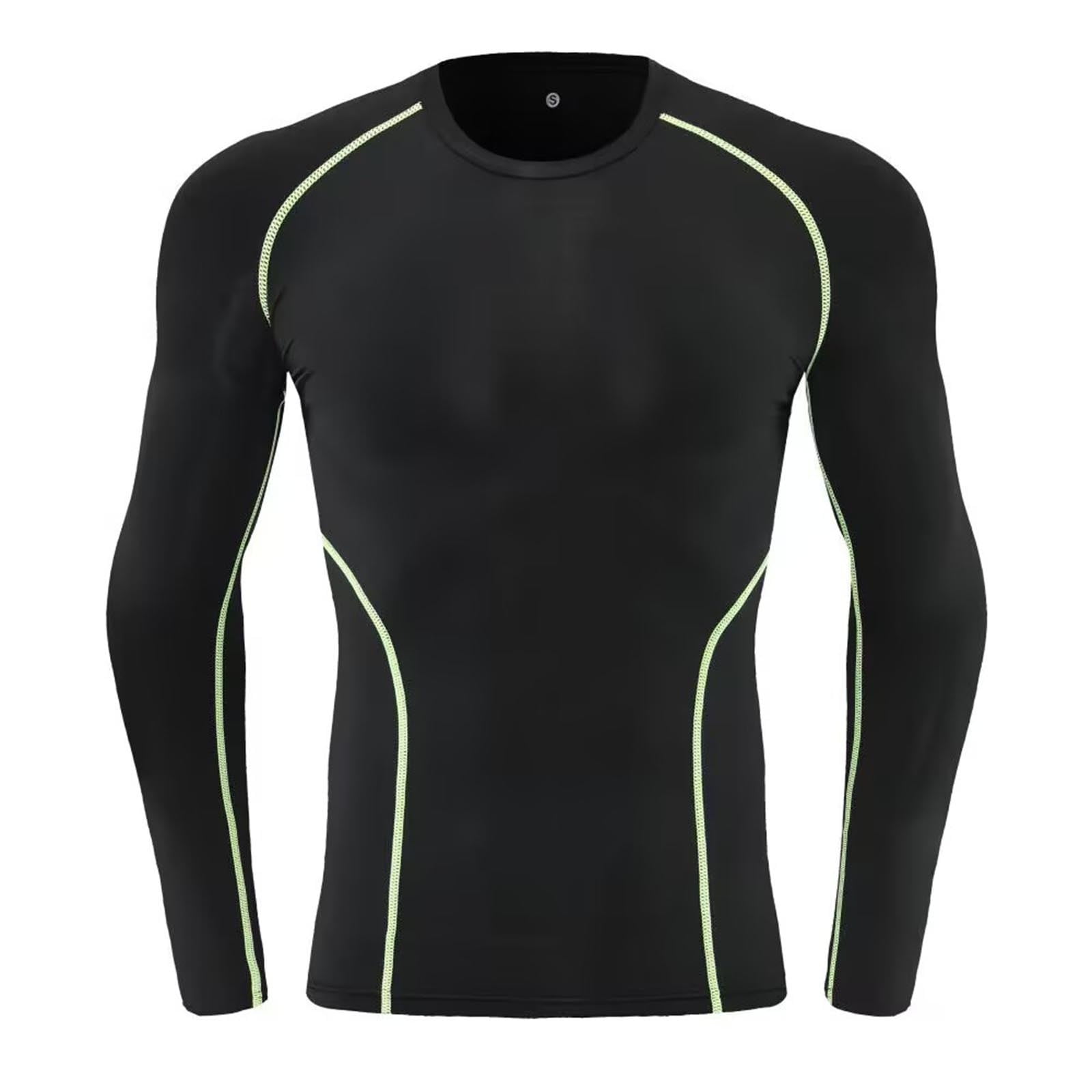 Hinvhai Compression Shirts Men Long Sleeve Athletic Workout Shirt Quick ...