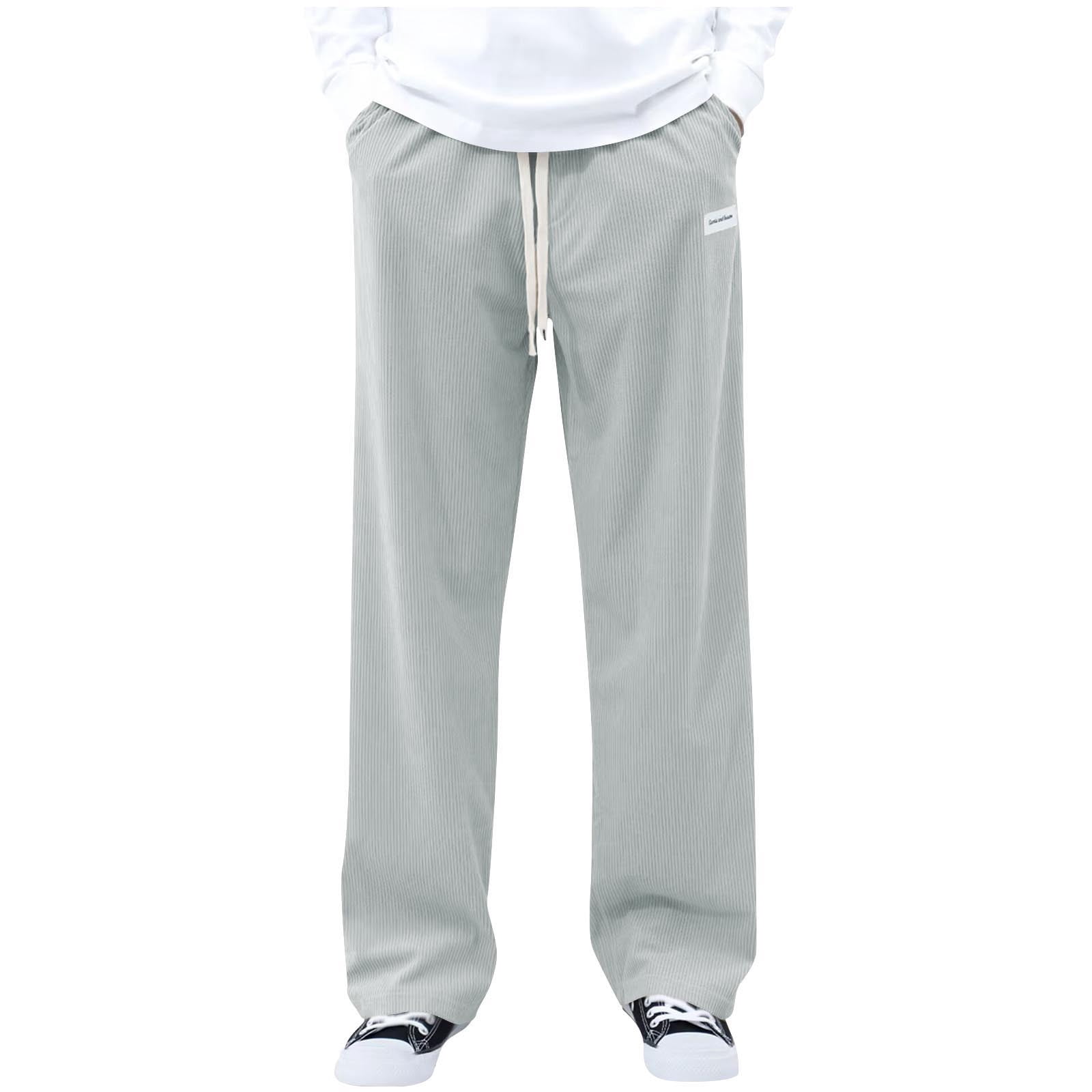 Hinvhai Corduroy Pants, Men's Pit Strip Corduroy Fabric Embroidery Logo ...