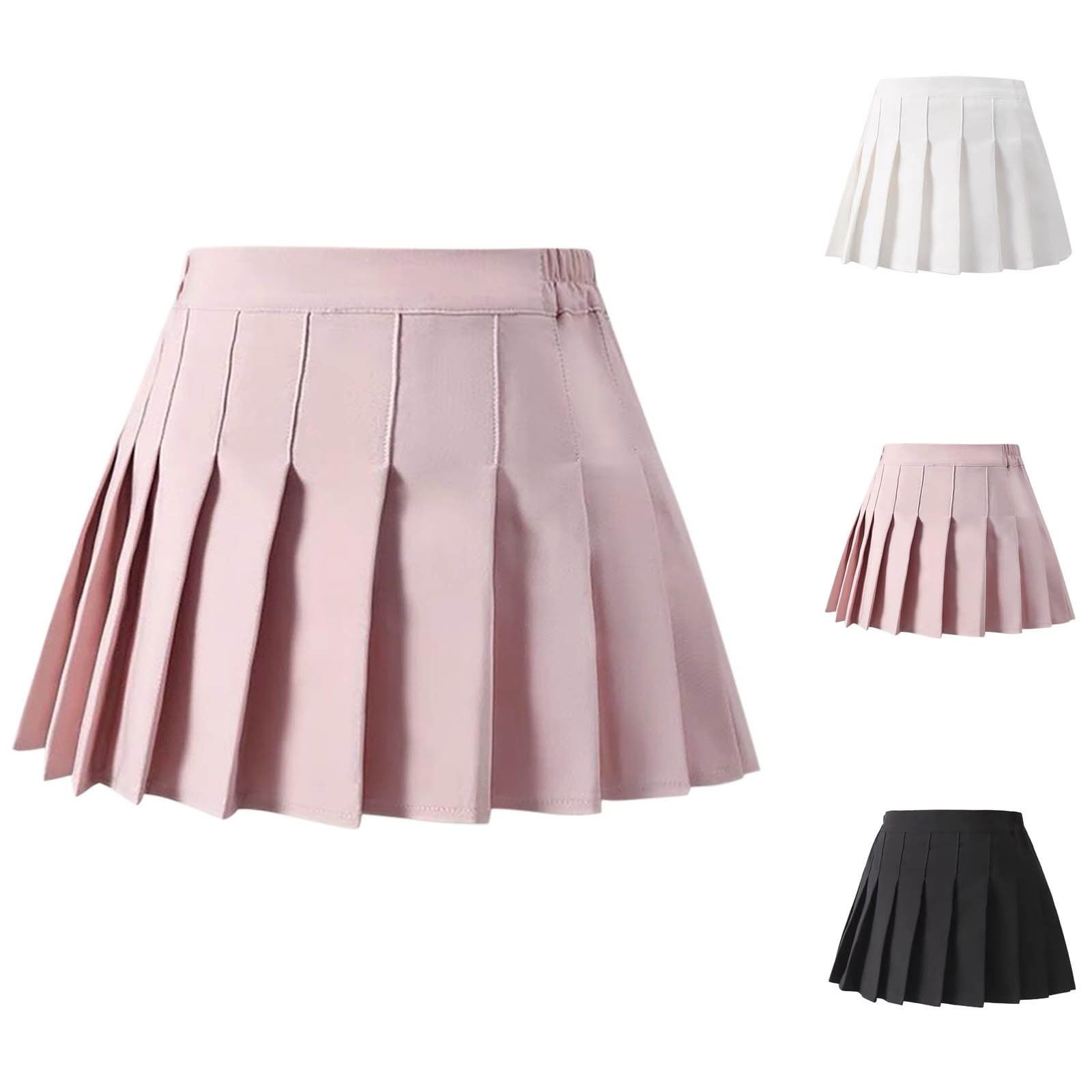 Hinvhai Girls Pleated Mini Skirt High Waist Tennis School Uniform ...