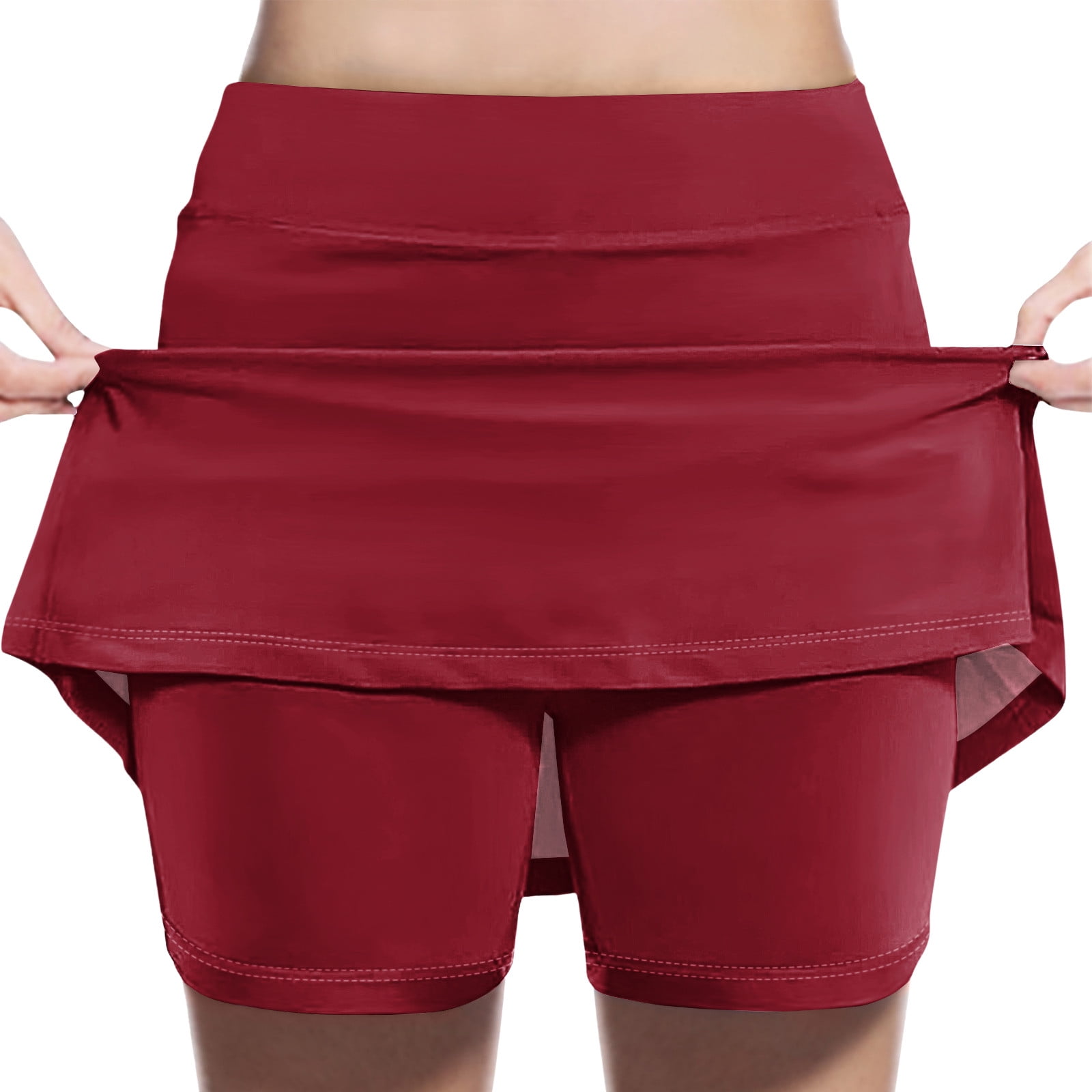Hinvhai Girls Skorts Tummy Control Plus Size Skorts Dressy Casual High ...