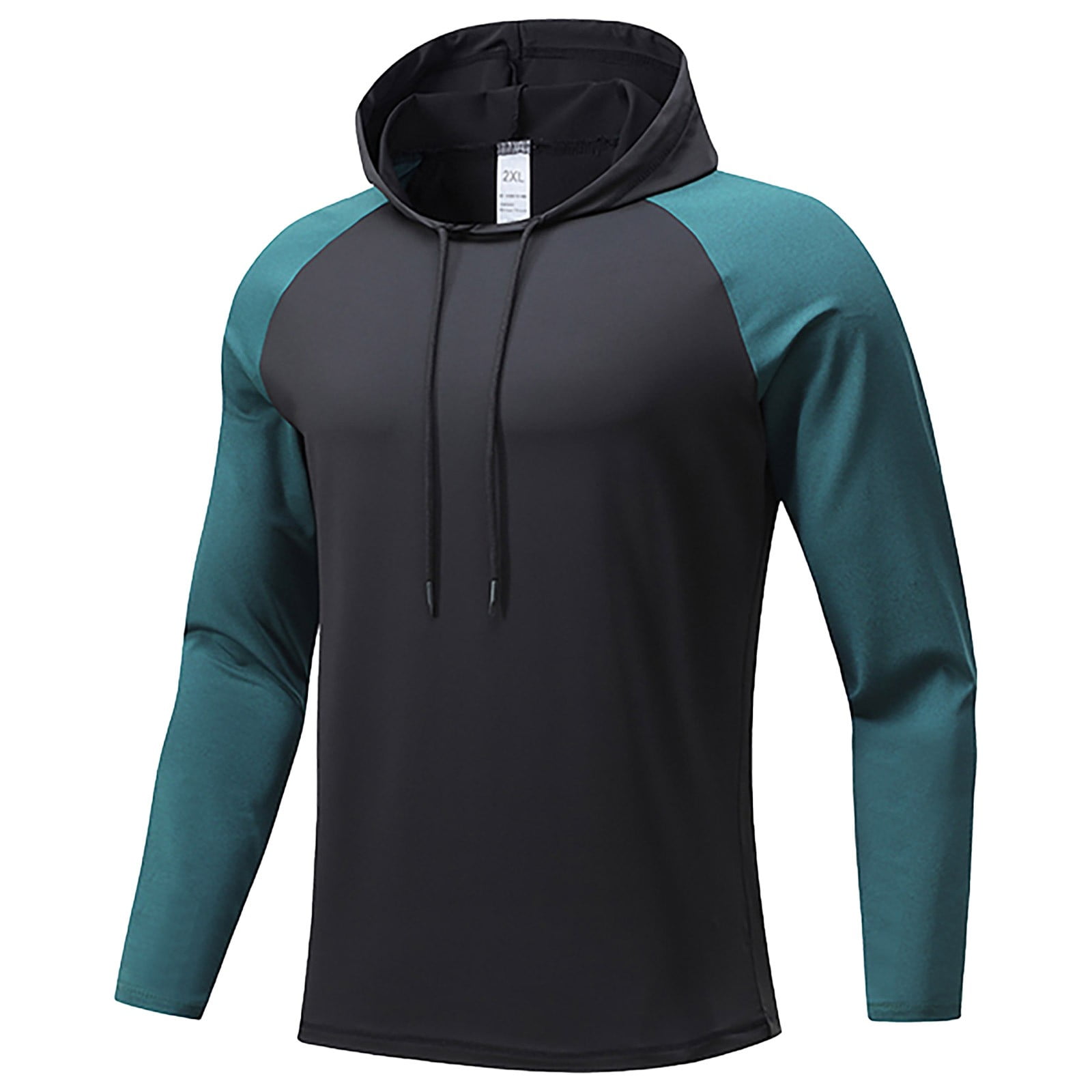 Hinvhai Hoodies for Men Casual Athletic Running Workout Hooded Sweatshirts Raglan Long Sleeve ...