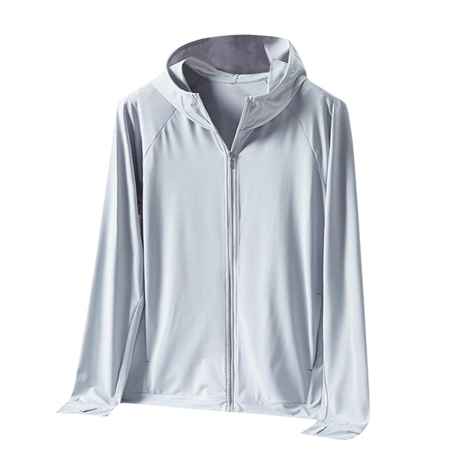 Hinvhai Men Full Zip UPF 50 Sun Protection Hoodie Jacket Long Sleeve ...