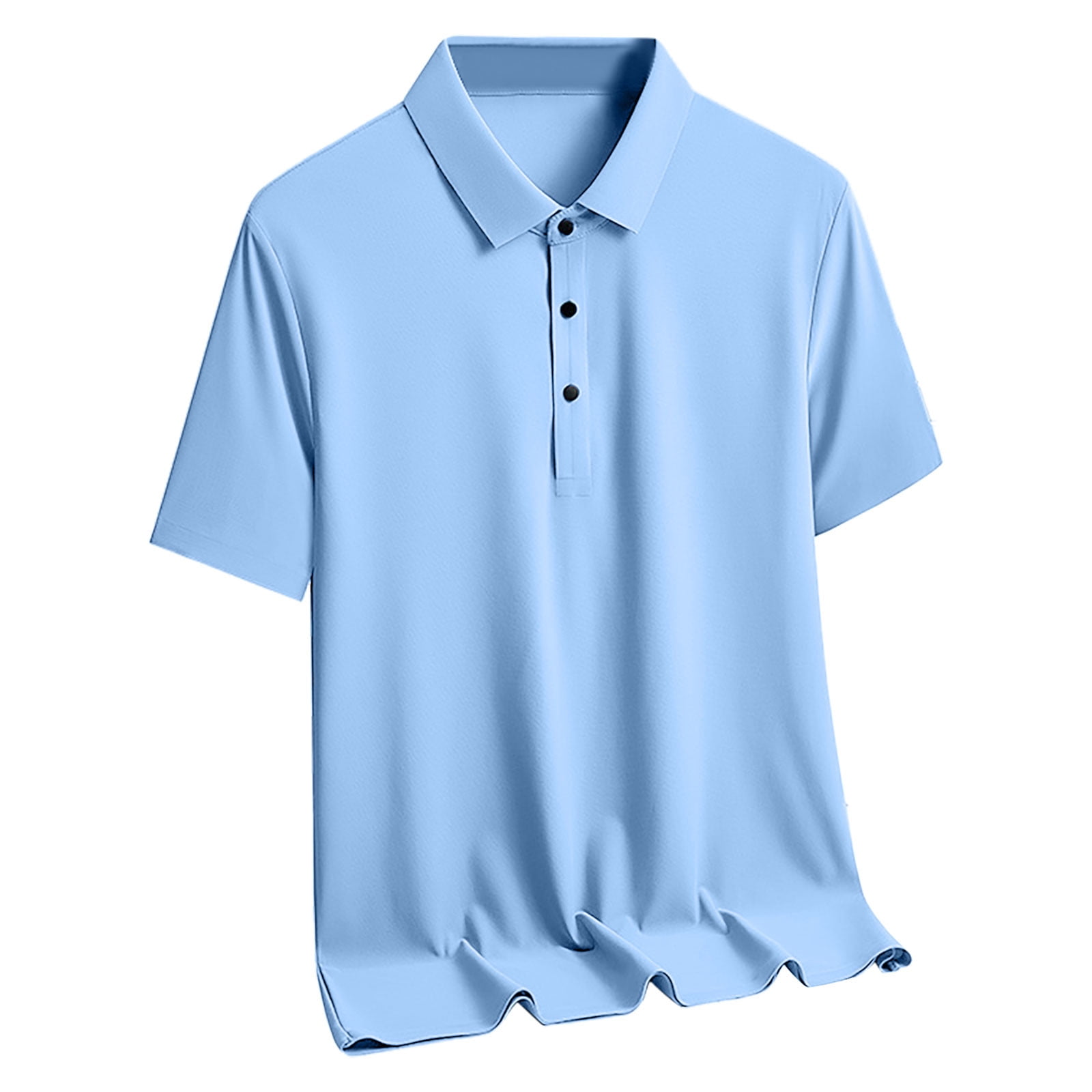 Hinvhai Men Ice Silk Solid Color Polo Shirt Men Business Casual Thin ...