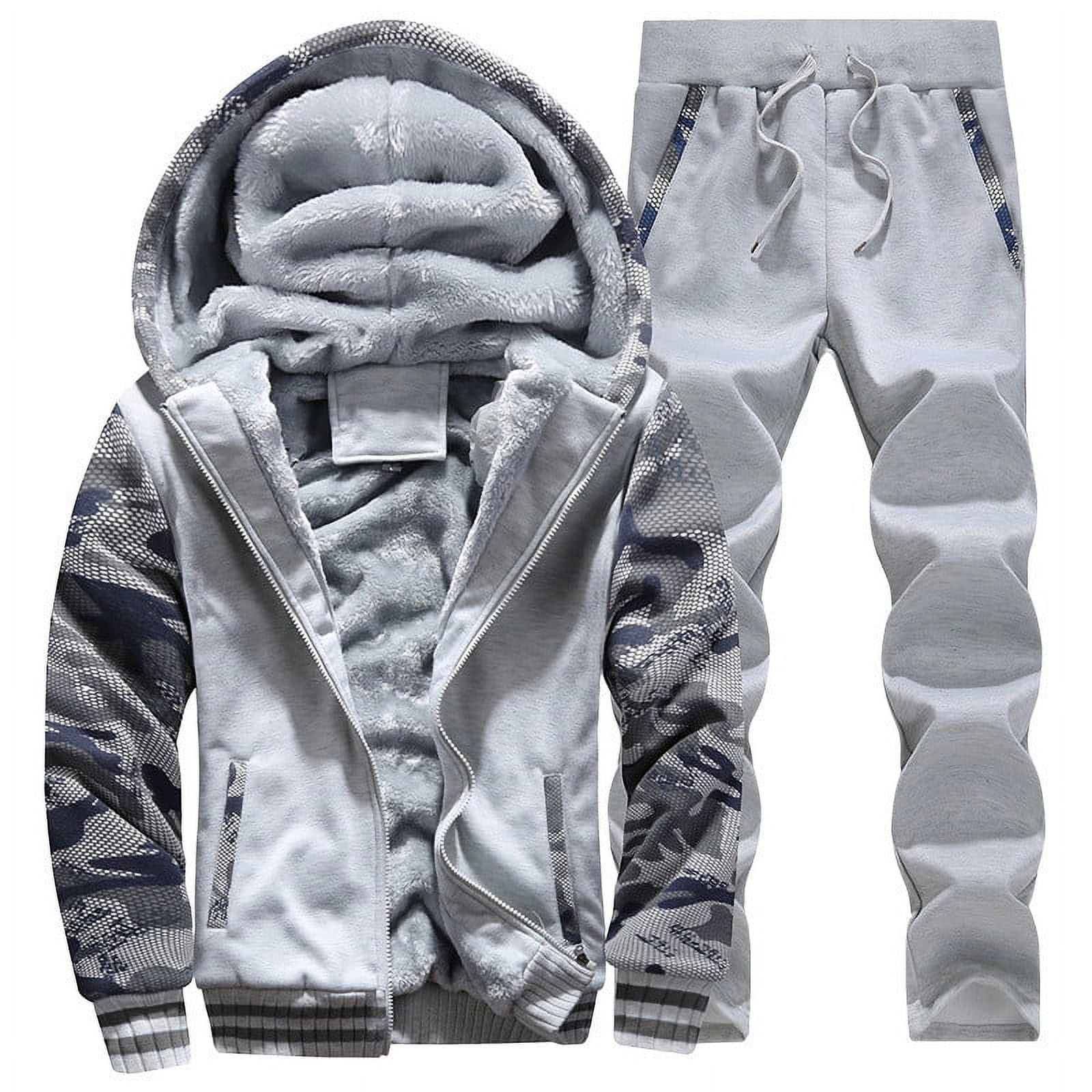 Hinvhai Men's 2 Pieces Tracksuits Running Sports Suits Drawstring ...
