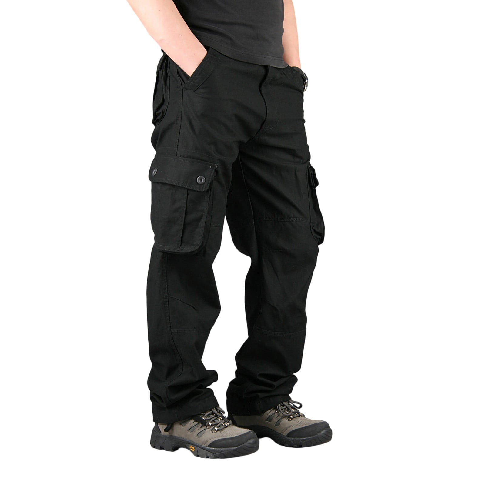 Hinvhai Men's Cargo Pants with 8 Pockets Ripstop Cotton Cargo Pants for ...