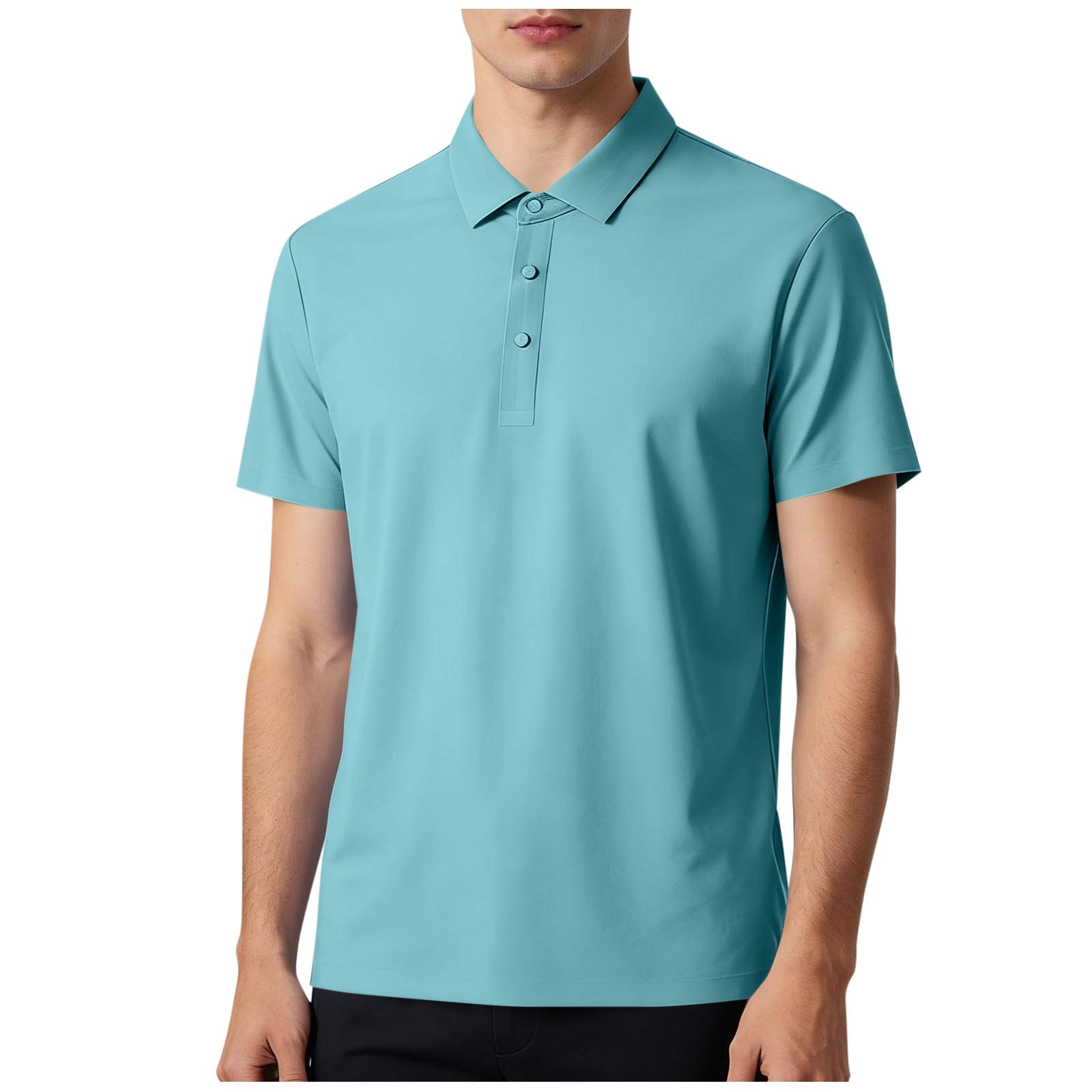 Hinvhai Men's Cooling Shirt, Solid Ice Silk Seamless Short Sleeve ...
