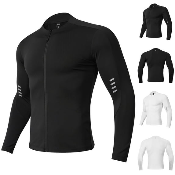 Hinvhai Men's Cycling Jersey Long Sleeves Road Bike Jersey Shirt ...