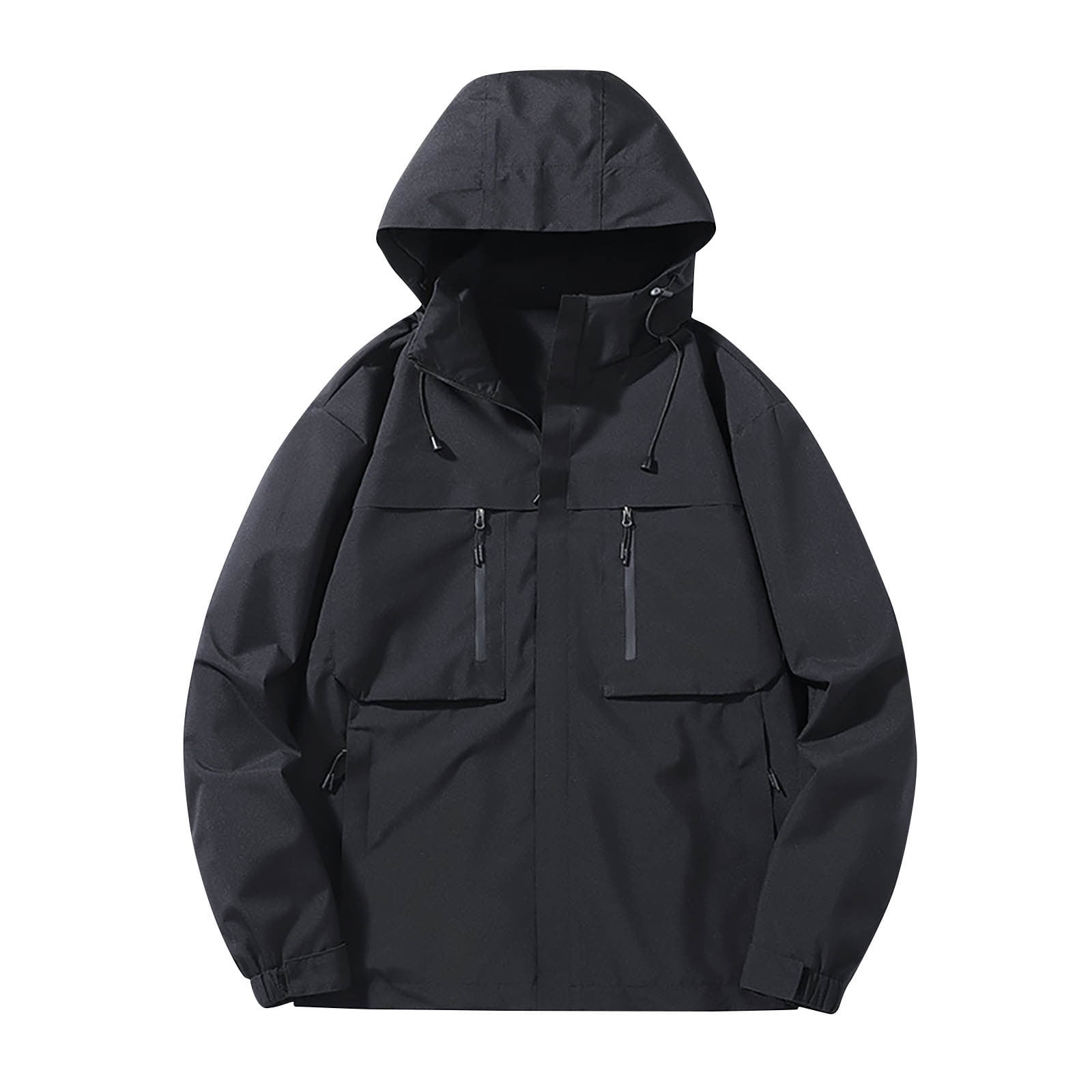 Hinvhai Men's Lightweight Waterproof Hooded Rain Jacket Outdoor ...