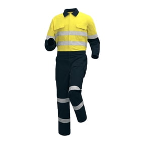 Portwest C814 Iona Lightweight Reflective Cotton Coverall Navy, X-Large ...