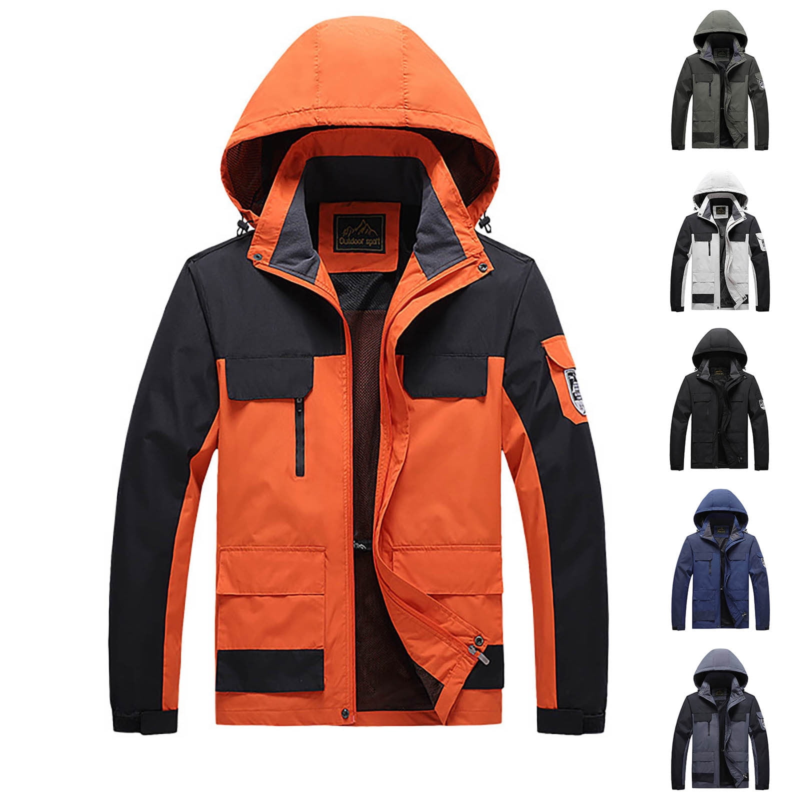 Hinvhai Men's Mountain Waterproof Jacket Clearance Windproof Rain ...