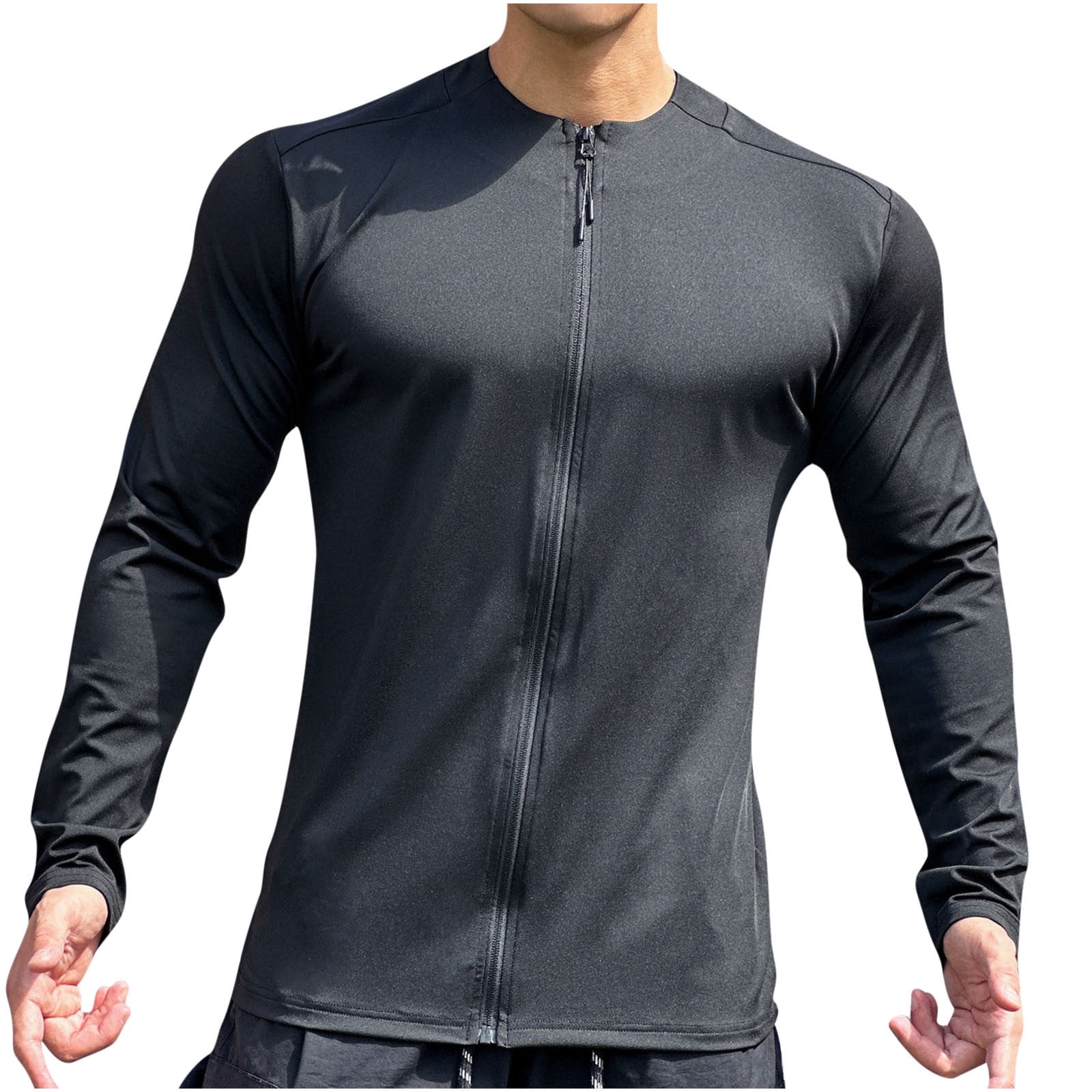 Hinvhai Men's Quick-dry Shirts Jacket Sports Fitness Coat Breathable ...