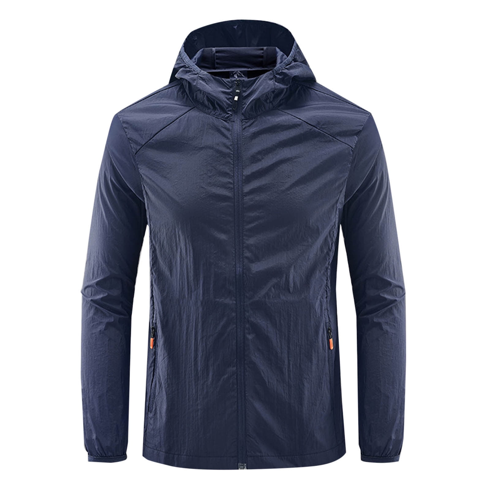 Hinvhai Men's UPF 50+ Light Jacket Full Zip Sun Protection Hoodie Long ...