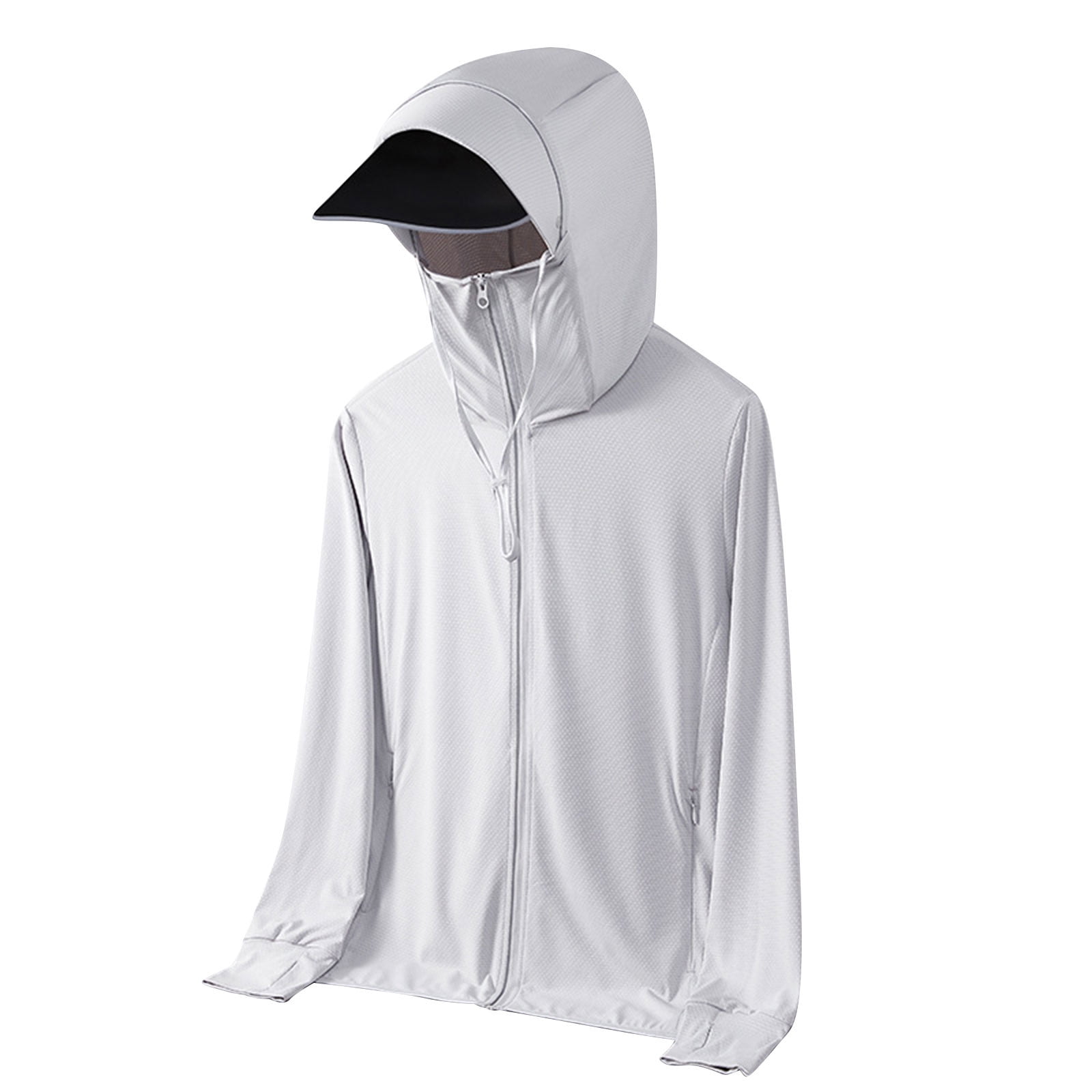 Hinvhai Men's UPF 50+ Light Jacket Sun Protection Hooded SPF UV Jacket ...