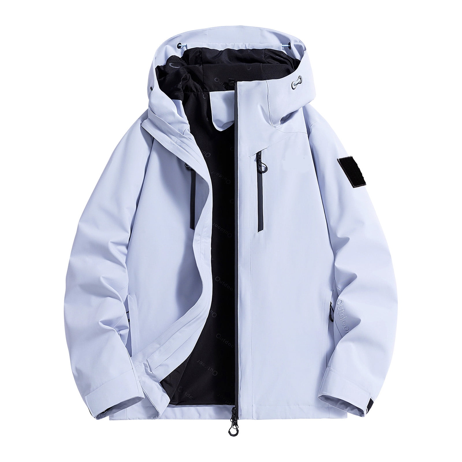 Hinvhai Men's Windproof Jacket Hoodie Windbreaker Hiking Coat ...