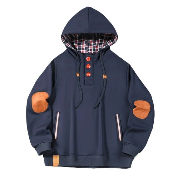 Hinvhai Mens Fashion Pullover Hoodies Long Sleeve thermal Drawstring ...