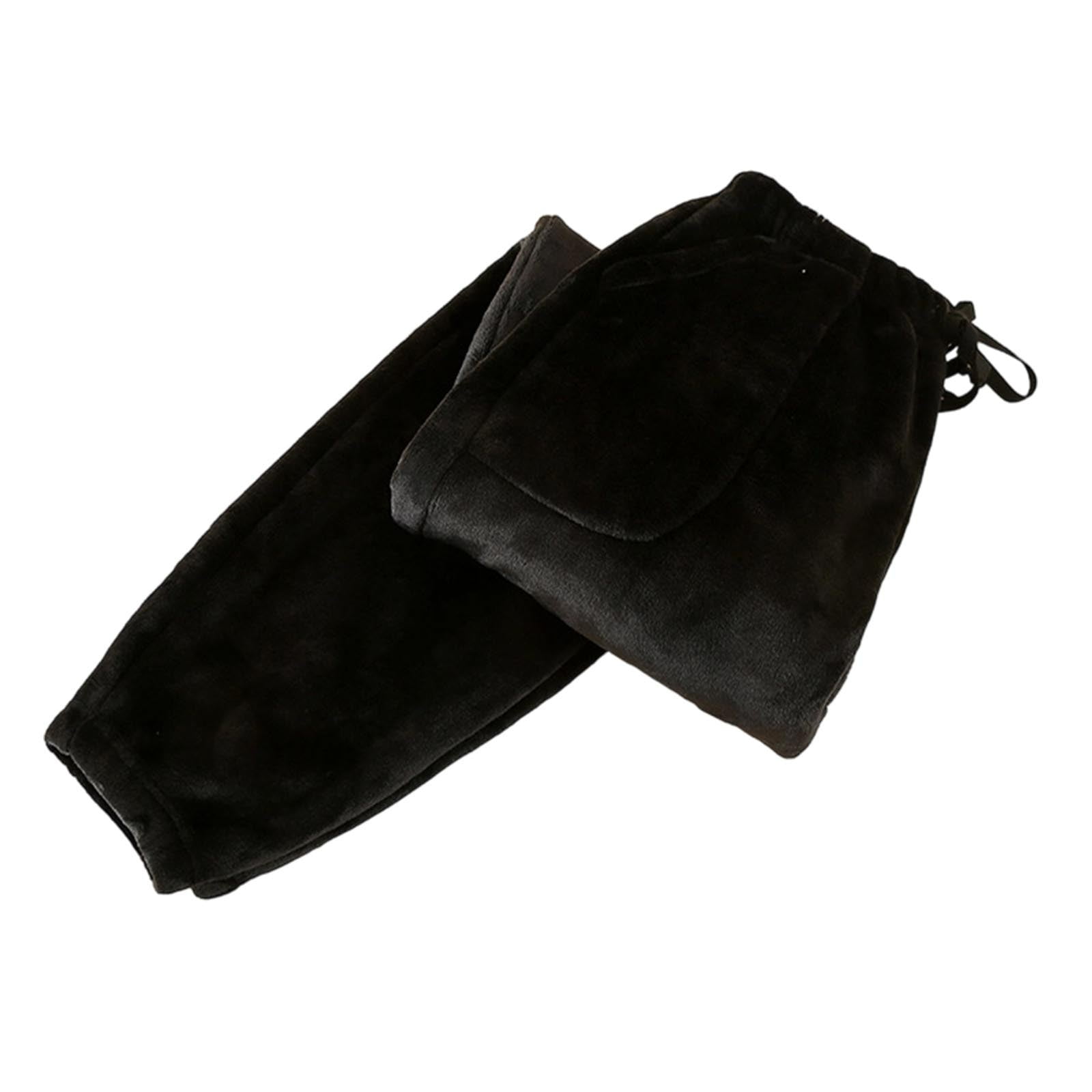 Hinvhai Mens Plush Warm Pajama Pants, Fluffy Soft Fleece Sleep Pant ...