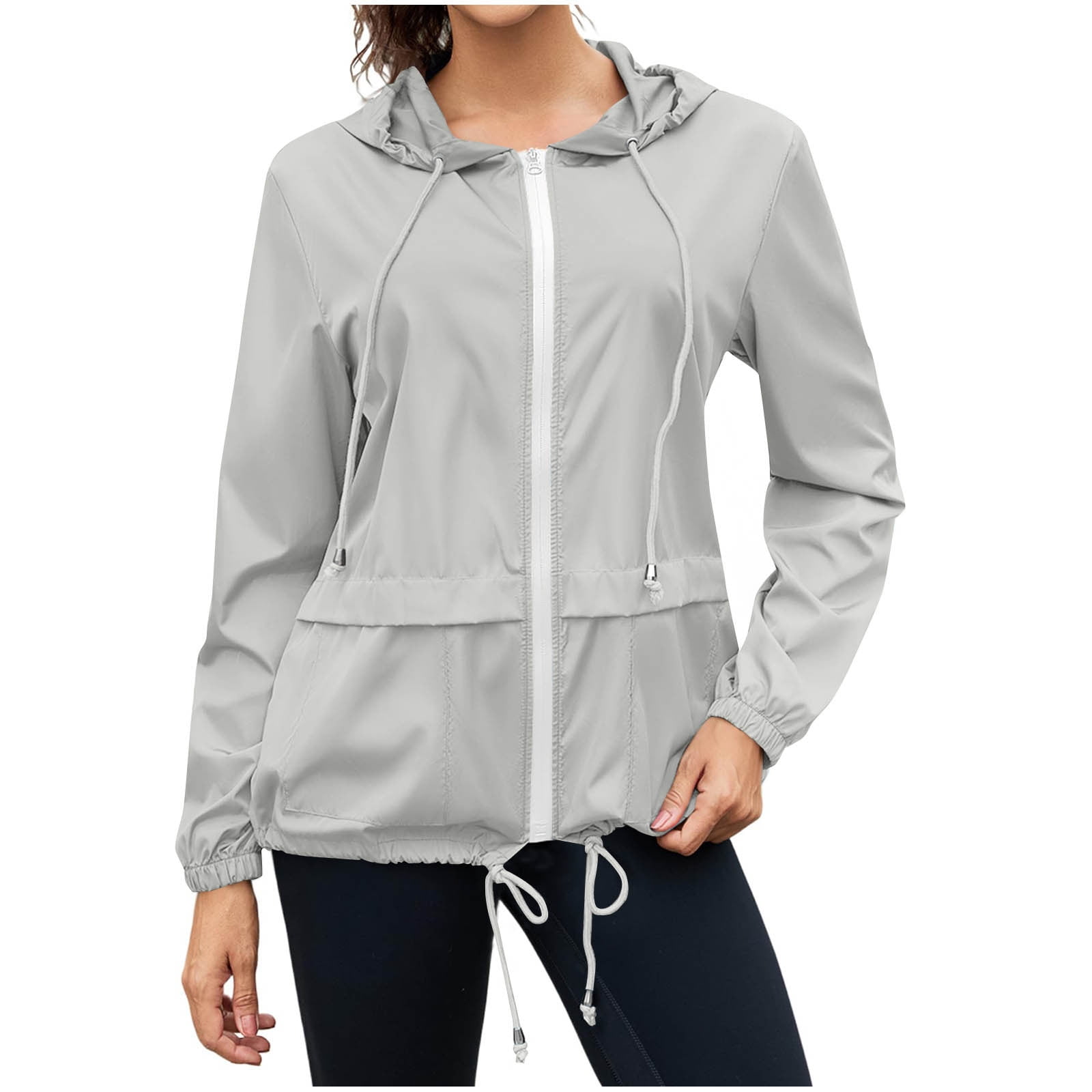 Hinvhai Rain Jacket Women Waterproof Windbreaker Lightweight Rain ...