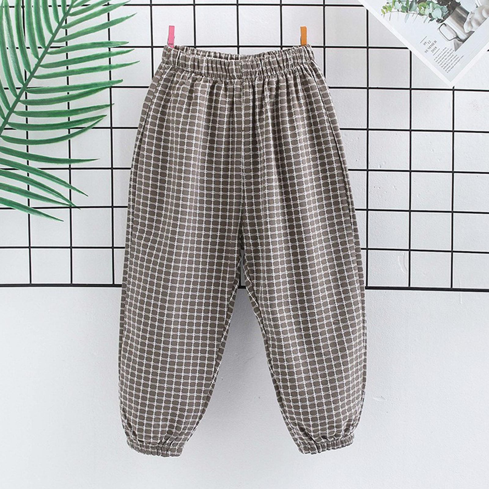 Hinvhai Toddler Checkered Printed Pants Clearance,Baby Girl Boy Elastic ...