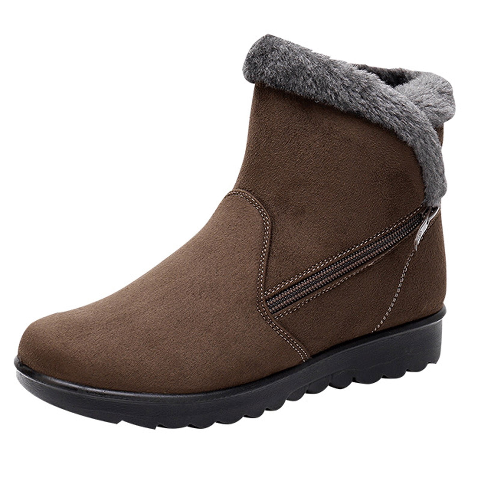 Hinvhai Winter Snow Boots for Womens ,Warm Fur Lined Zipper Ankle ...